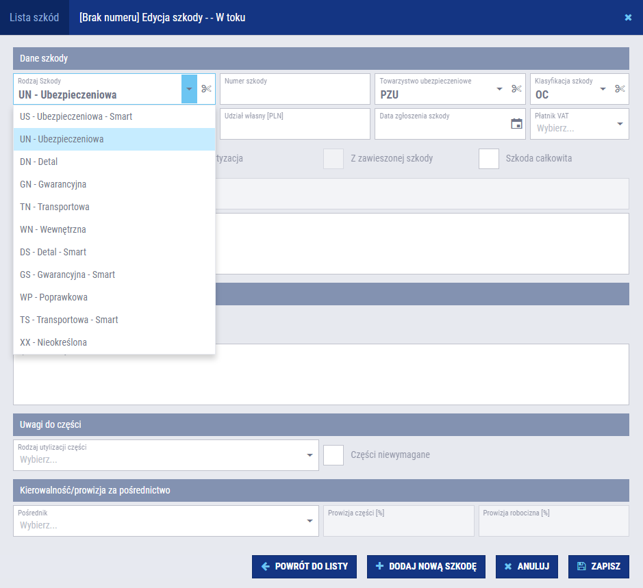 Teczka naprawy - dane podstawowe [Centrum Pomocy SVCloud]