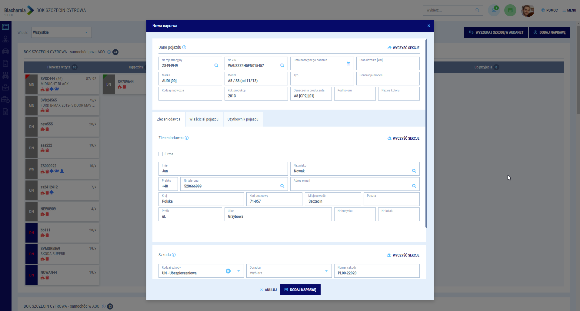 Teczka naprawy - Sprzęg AudaNet [Centrum Pomocy]