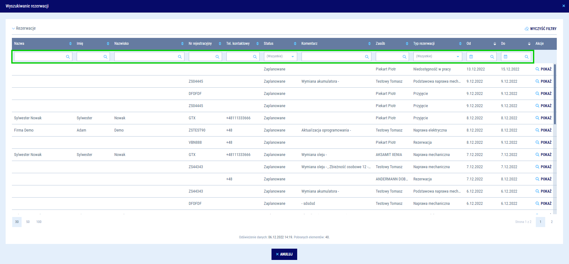 Kalendarz serwisu [Centrum Pomocy SVCloud]