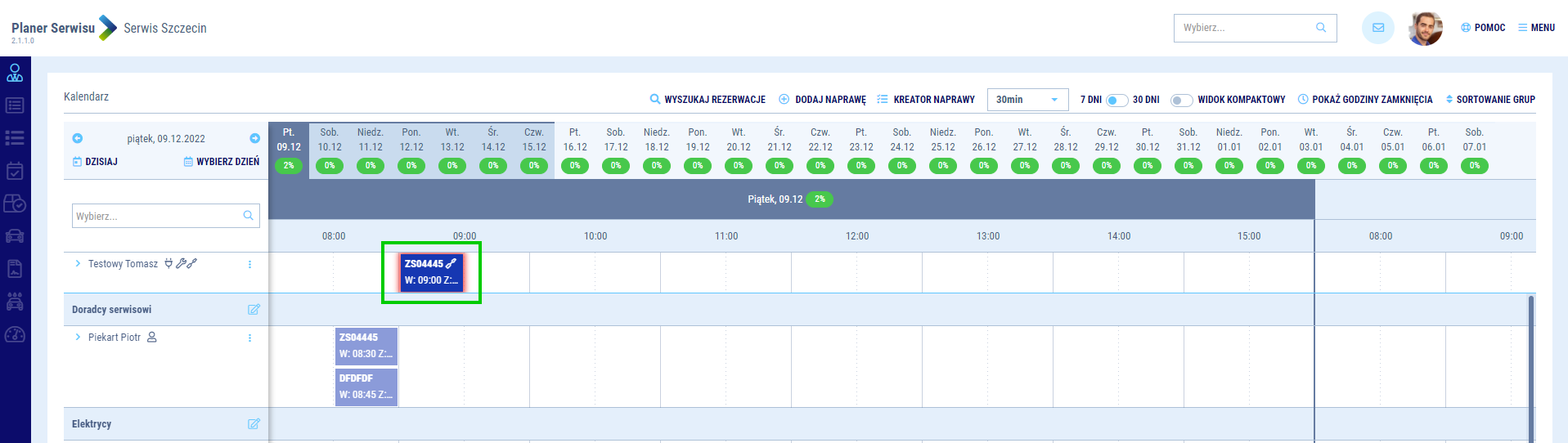 Kalendarz serwisu [Centrum Pomocy SVCloud]
