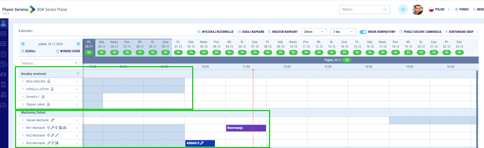 Kalendarz serwisu [Centrum Pomocy SVCloud]