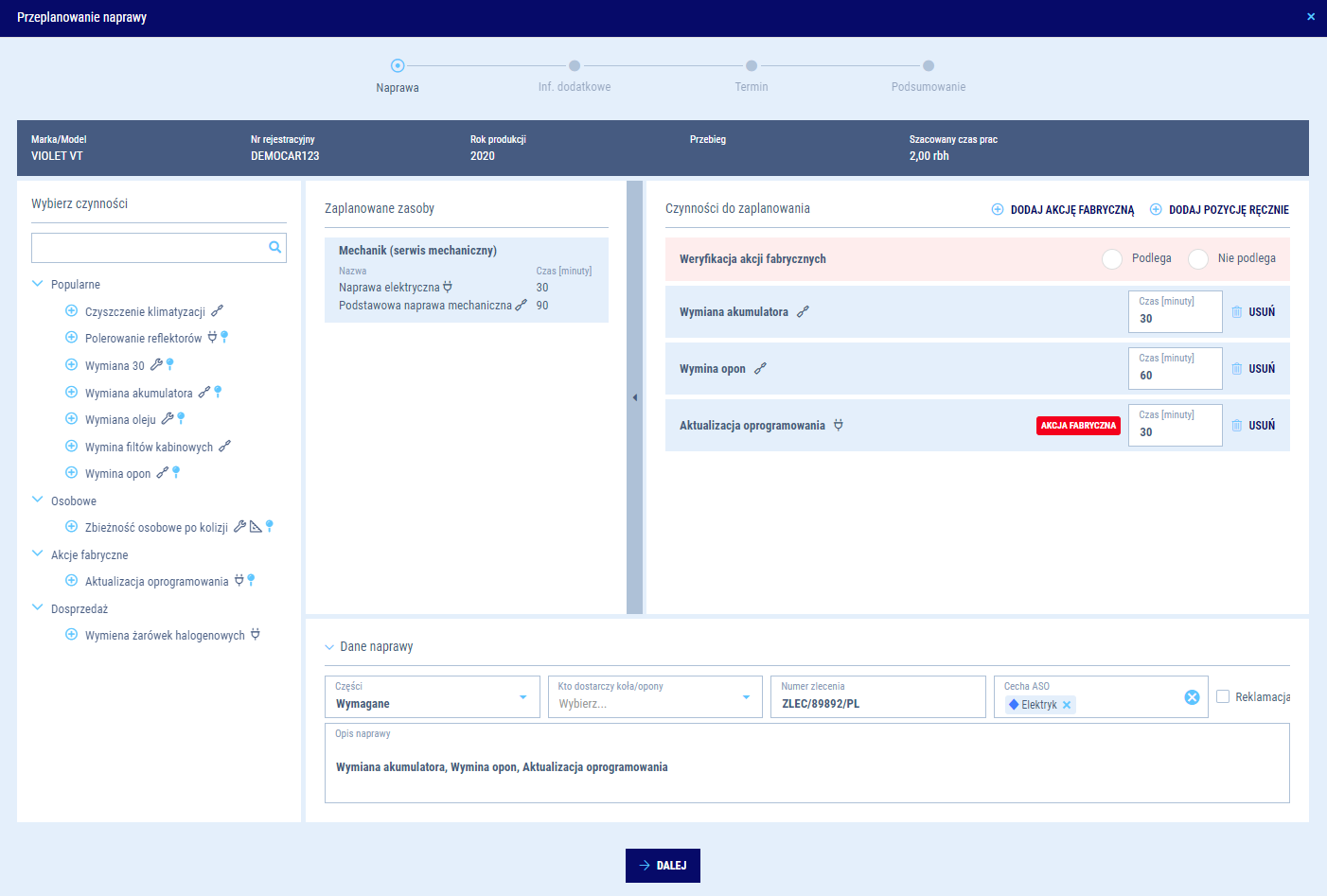 Tworzenie naprawy [Centrum Pomocy SVCloud]